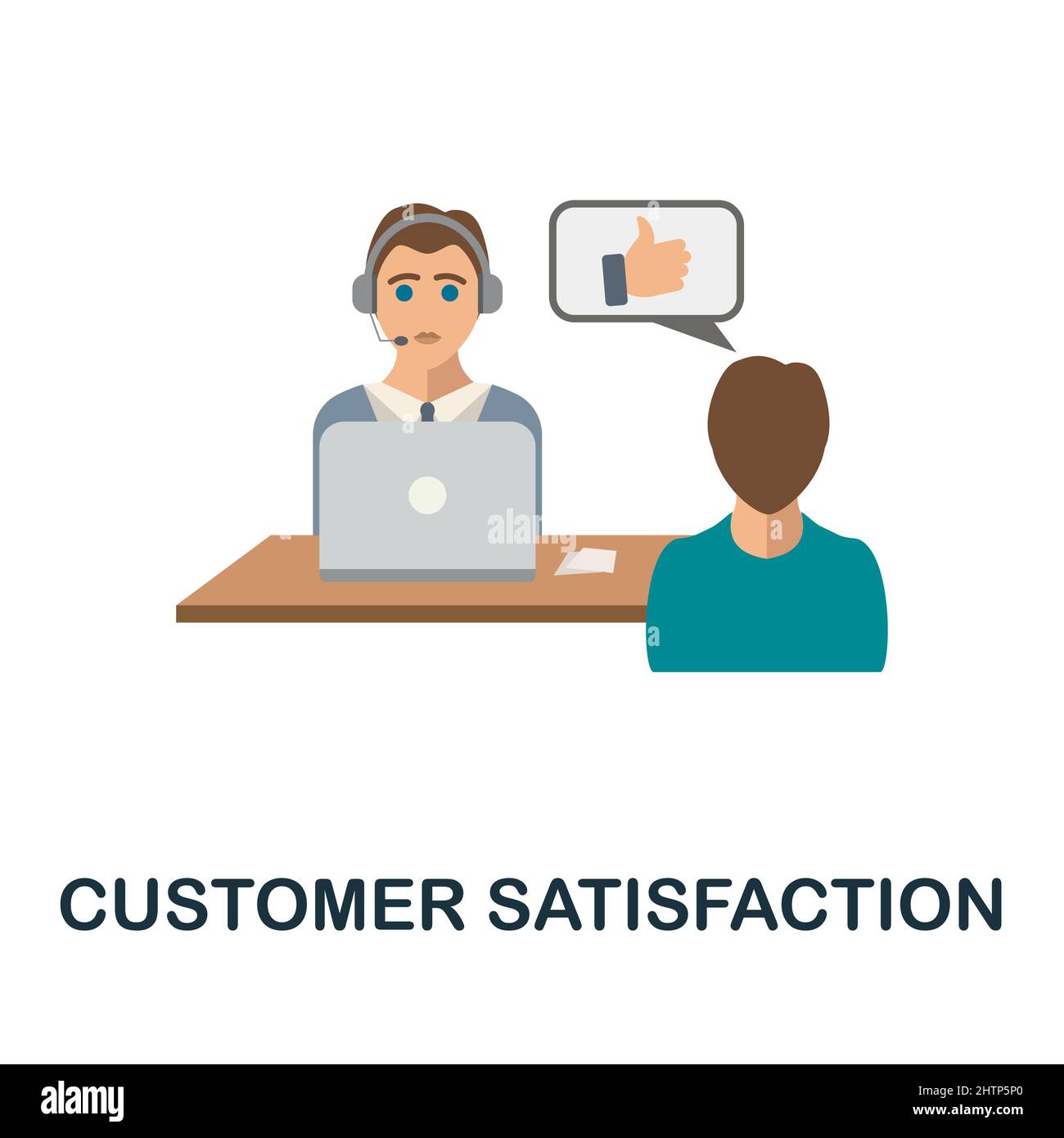 Customer Satisfaction flat icon. Colored element sign from market ...