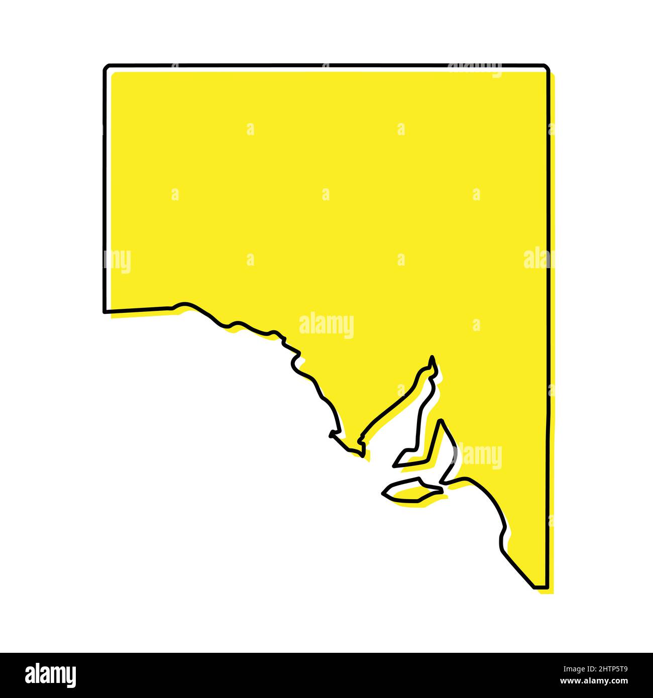 Simple outline map of South Australia is a state of Australia. Stylized ...