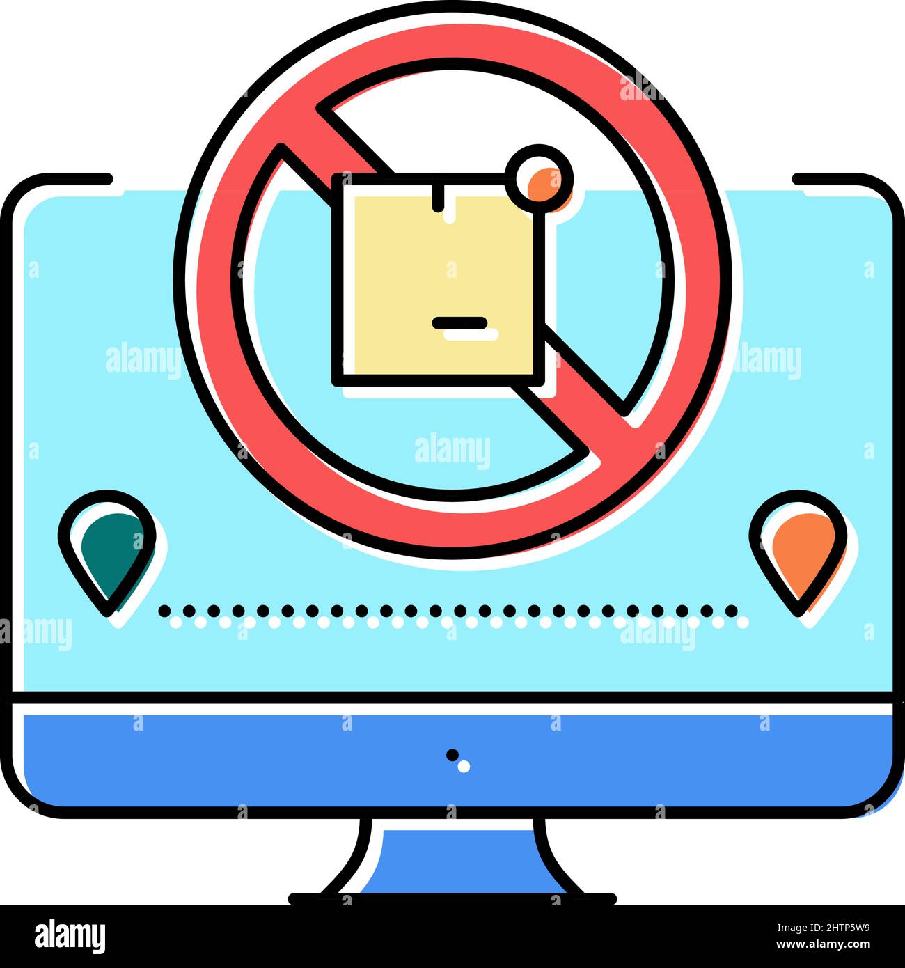 undelivered parcel status color icon vector illustration Stock Vector ...