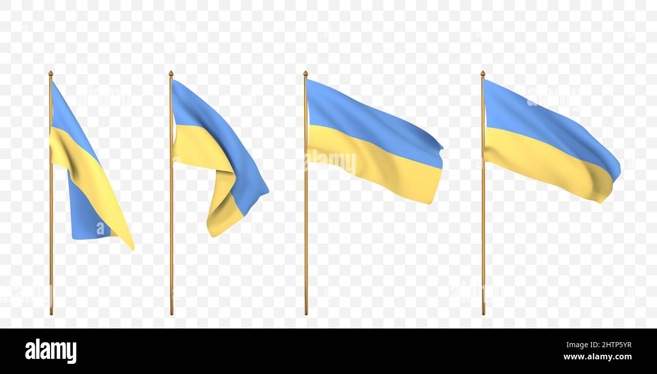 Realistic Ukraine flag on transparent bakground. Vector illustration ...
