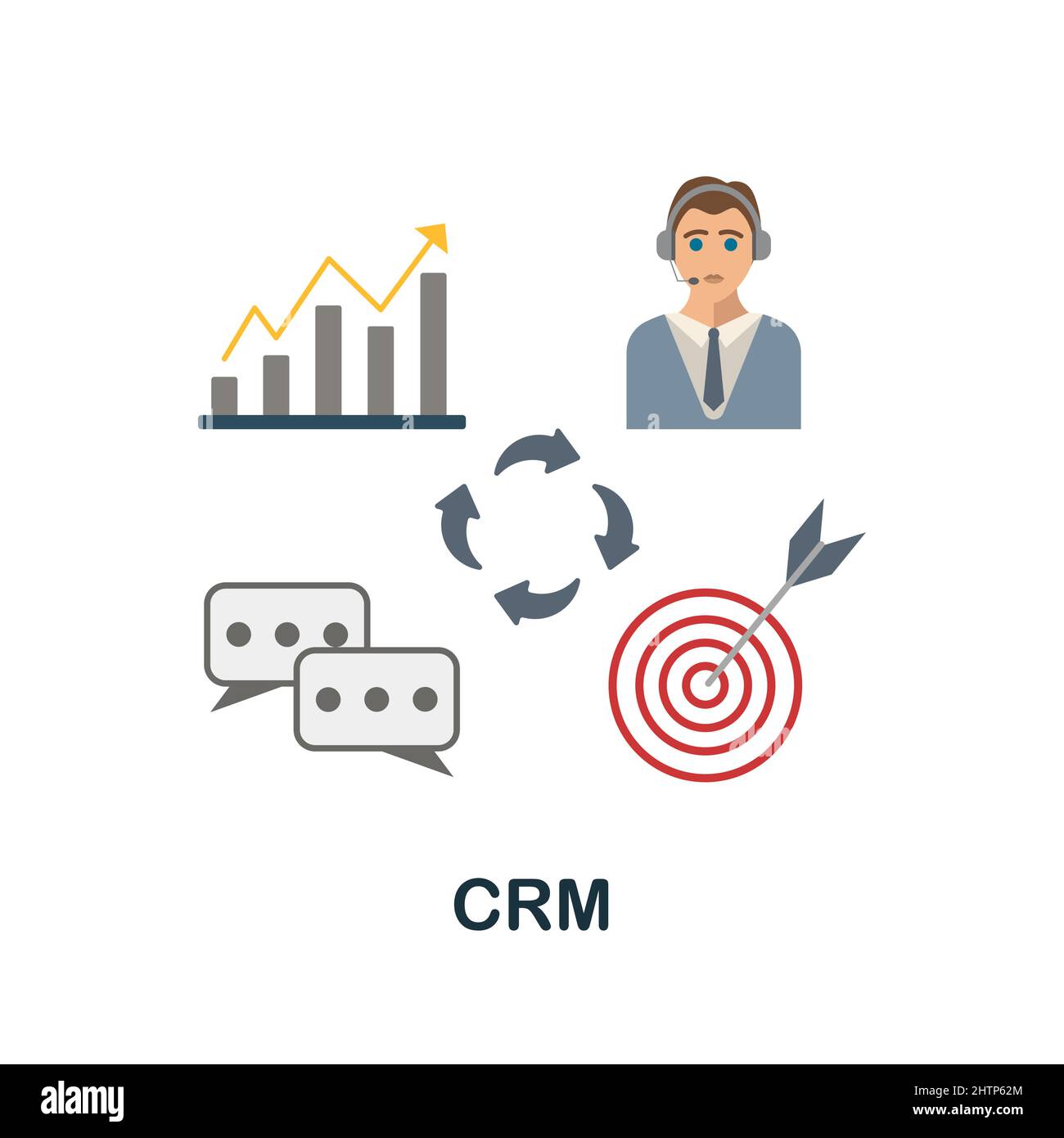 Online crm icon flat design hi-res stock photography and images - Alamy