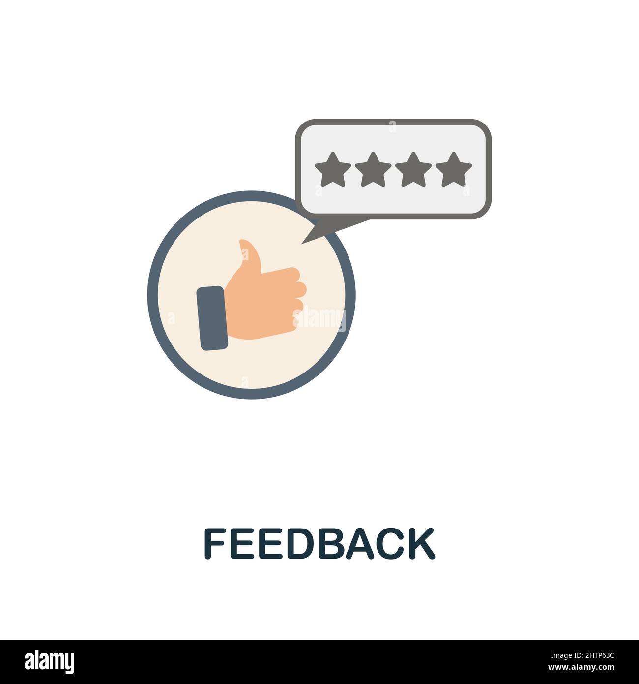 Feedback flat icon. Colored element sign from market integration ...