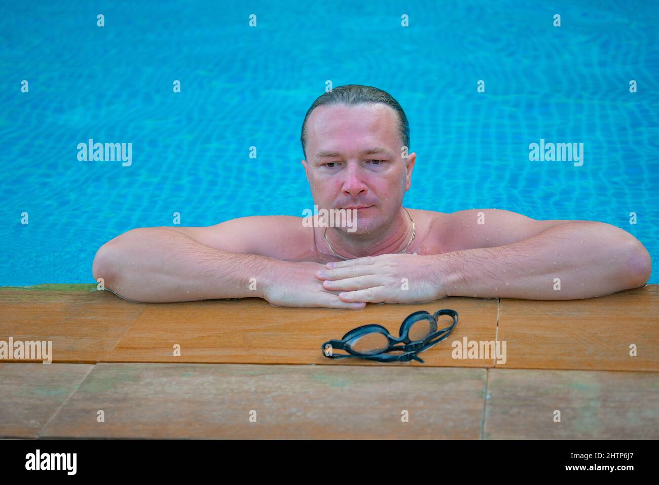 Swimmer pool relaxing sad hi-res stock photography and images - Alamy