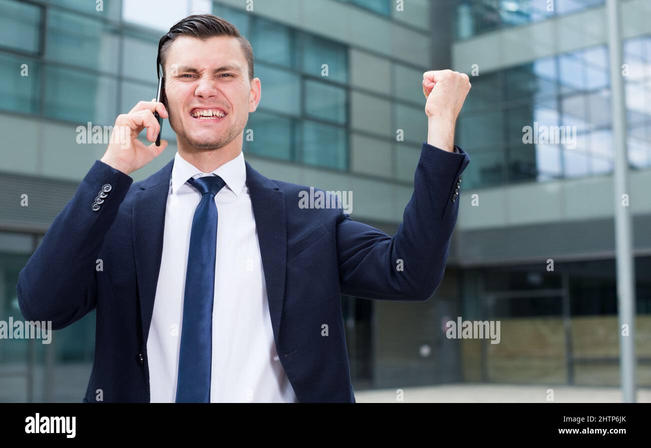 Manager is happy after agreed about the successful transaction Stock ...