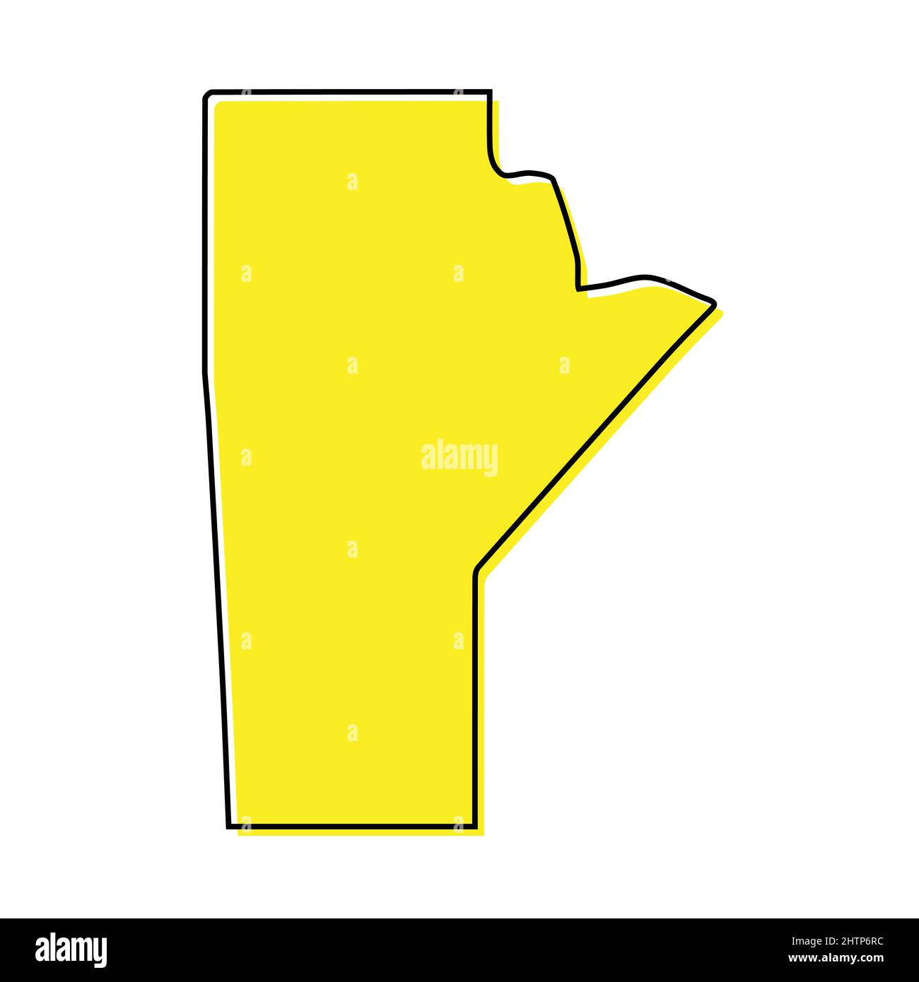 Simple outline map of Manitoba is a province of Canada. Stylized ...