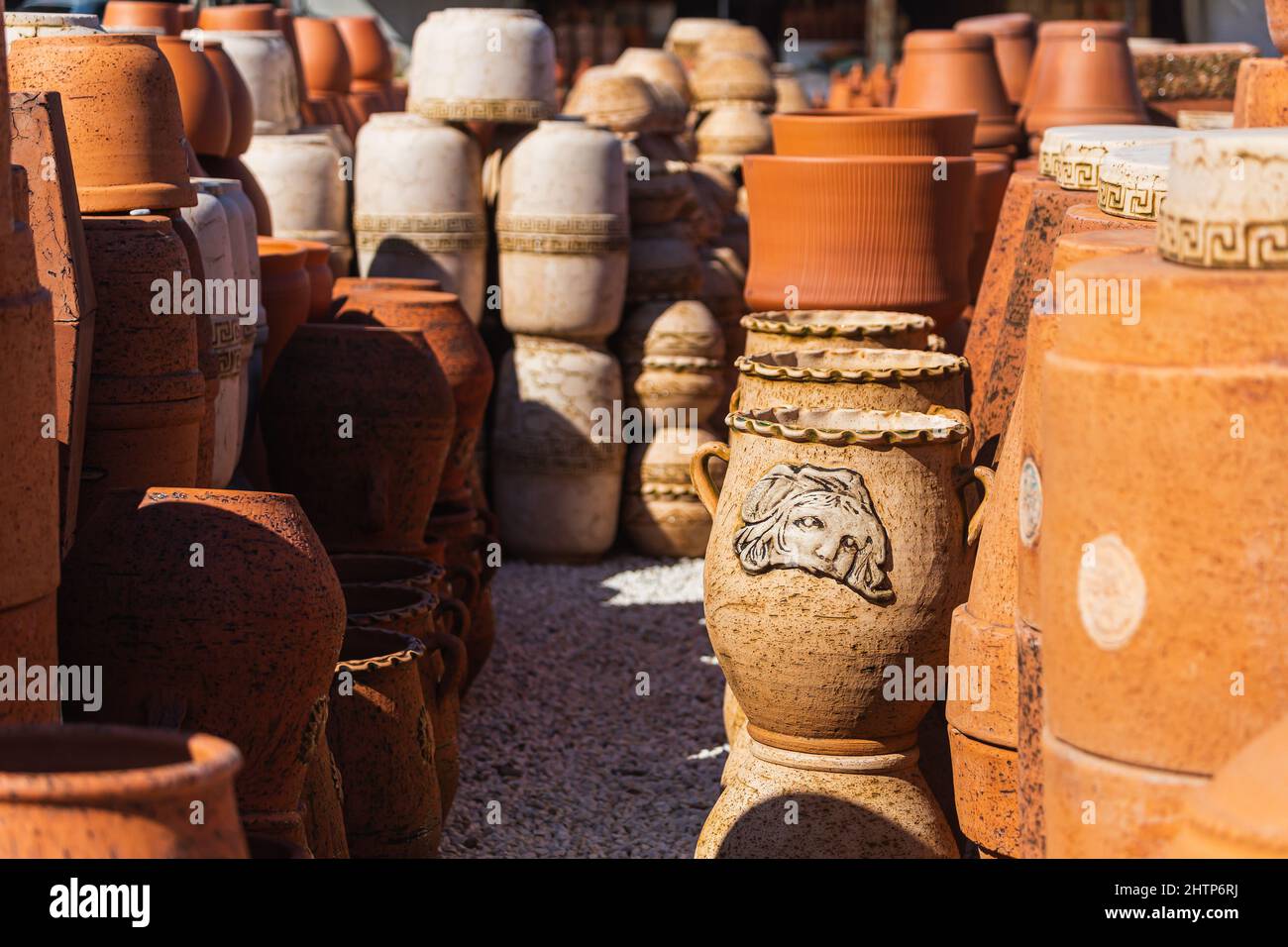 Large size new Empty garden Ceramic Decorate Pots in a row on store ...