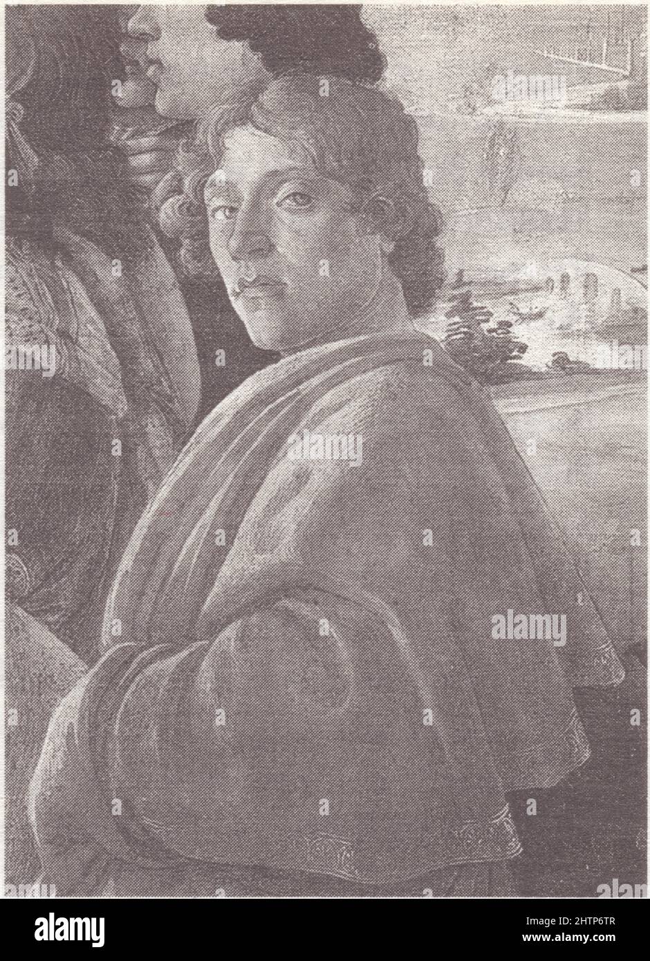 SANDRO BOTTICELLI.PROBABLE SELF-PORTRAIT FROM HIS ADORATION OF THE MAGI ...