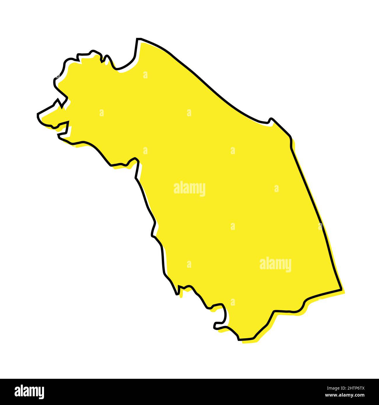 Simple outline map of Marche is a region of Italy. Stylized minimal line design Stock Vector ...