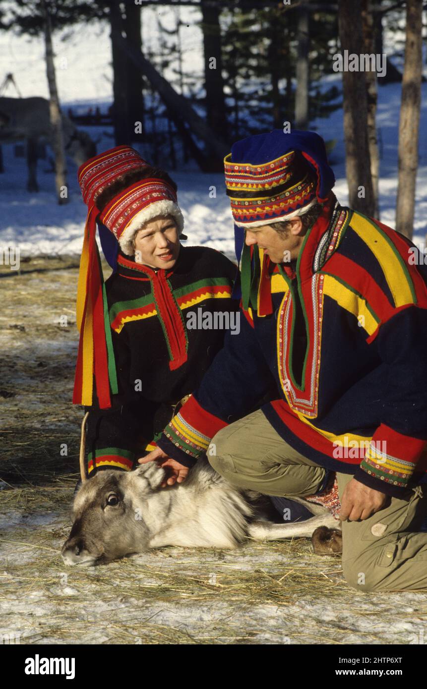 finland lapland raindeer greeder Stock Photo - Alamy