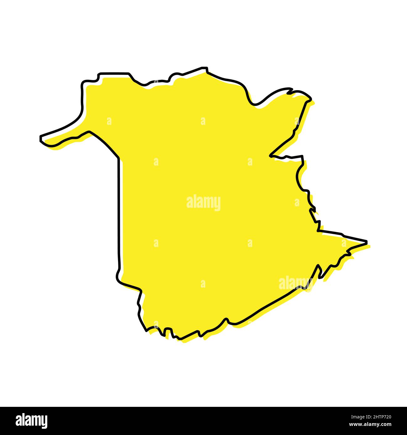 Simple outline map of New Brunswick is a province of Canada. Stylized ...
