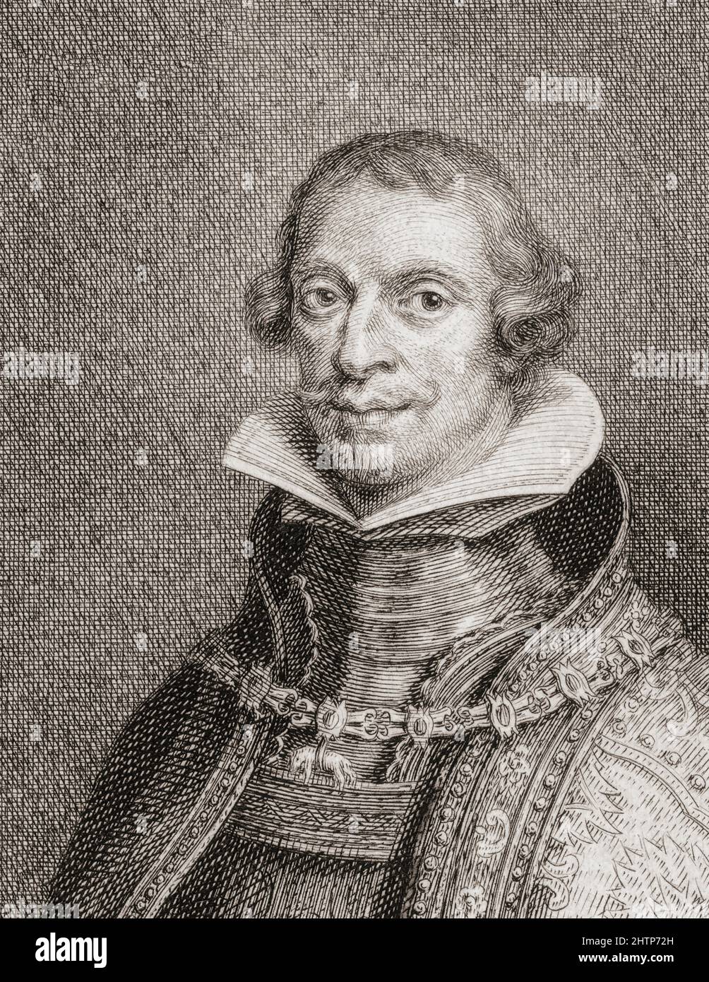 King Philip IV of Spain. Felipe IV, 1605-1665. Detail of a work by ...