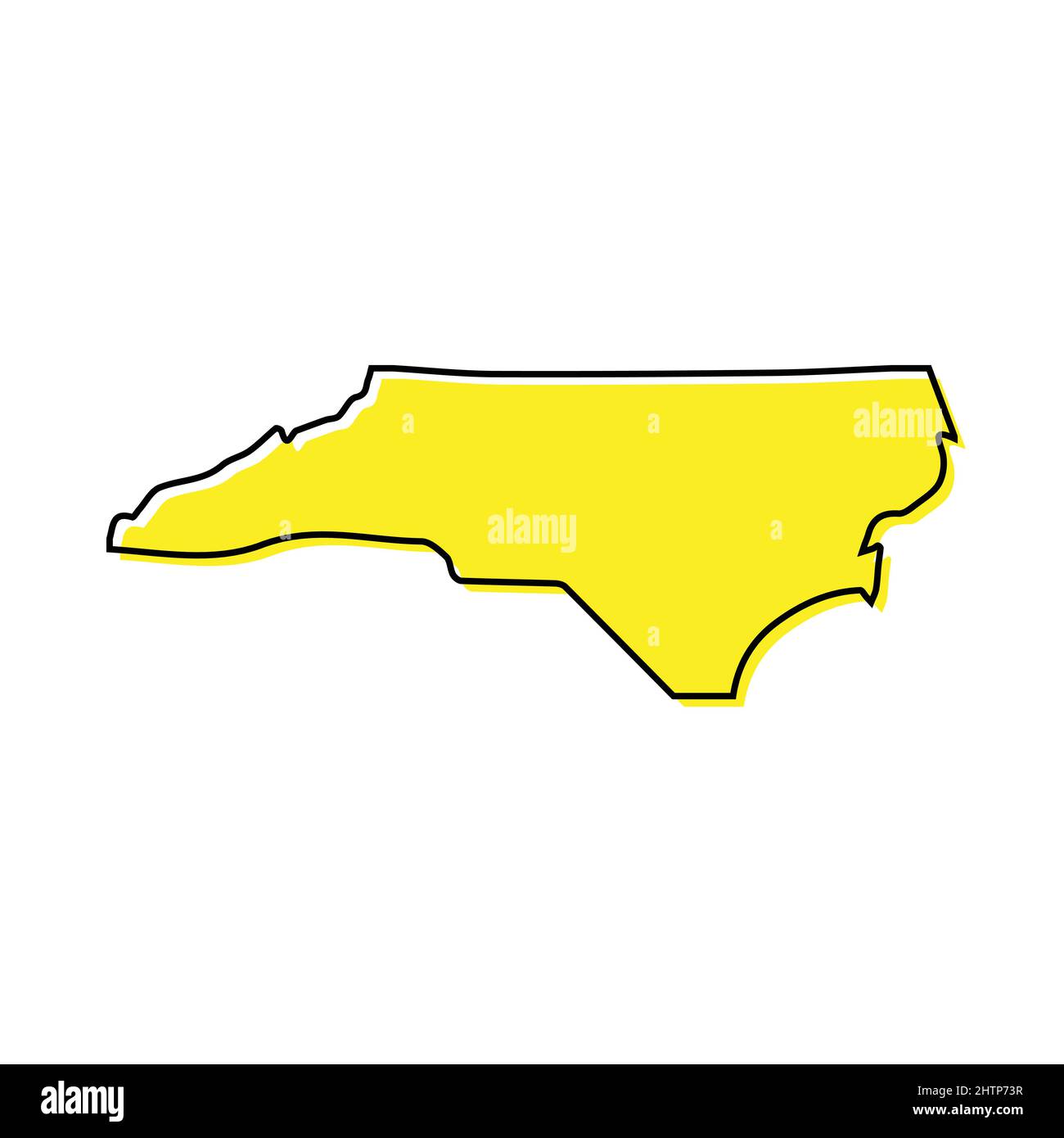Simple outline map of North Carolina is a state of United States ...