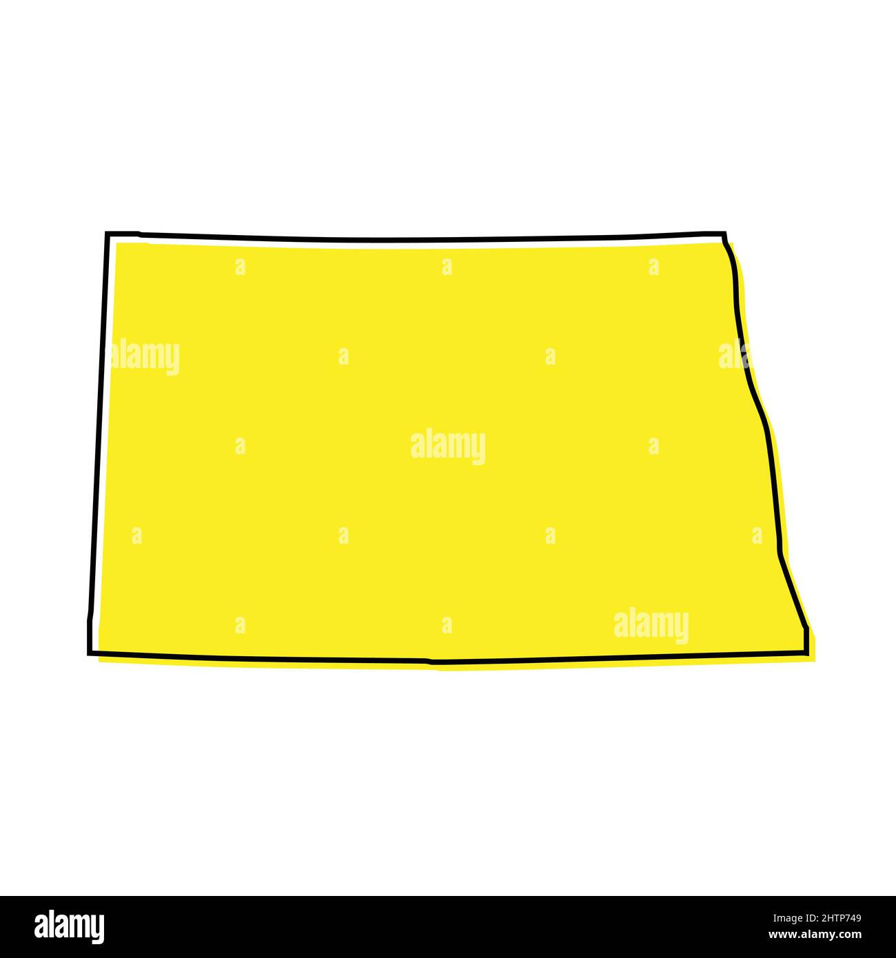 Simple outline map of North Dakota is a state of United States ...