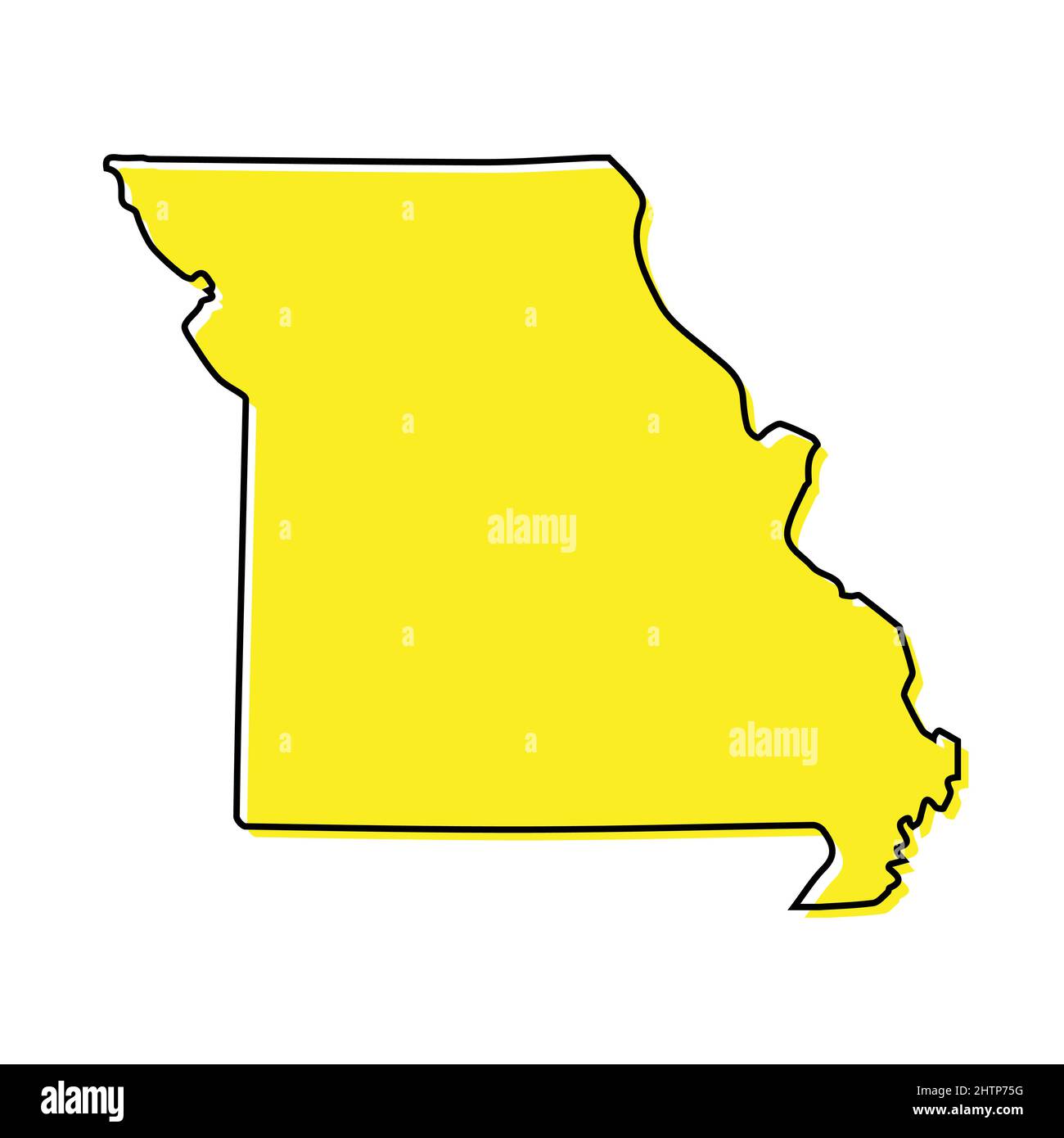 Simple outline map of Missouri is a state of United States. Stylized ...
