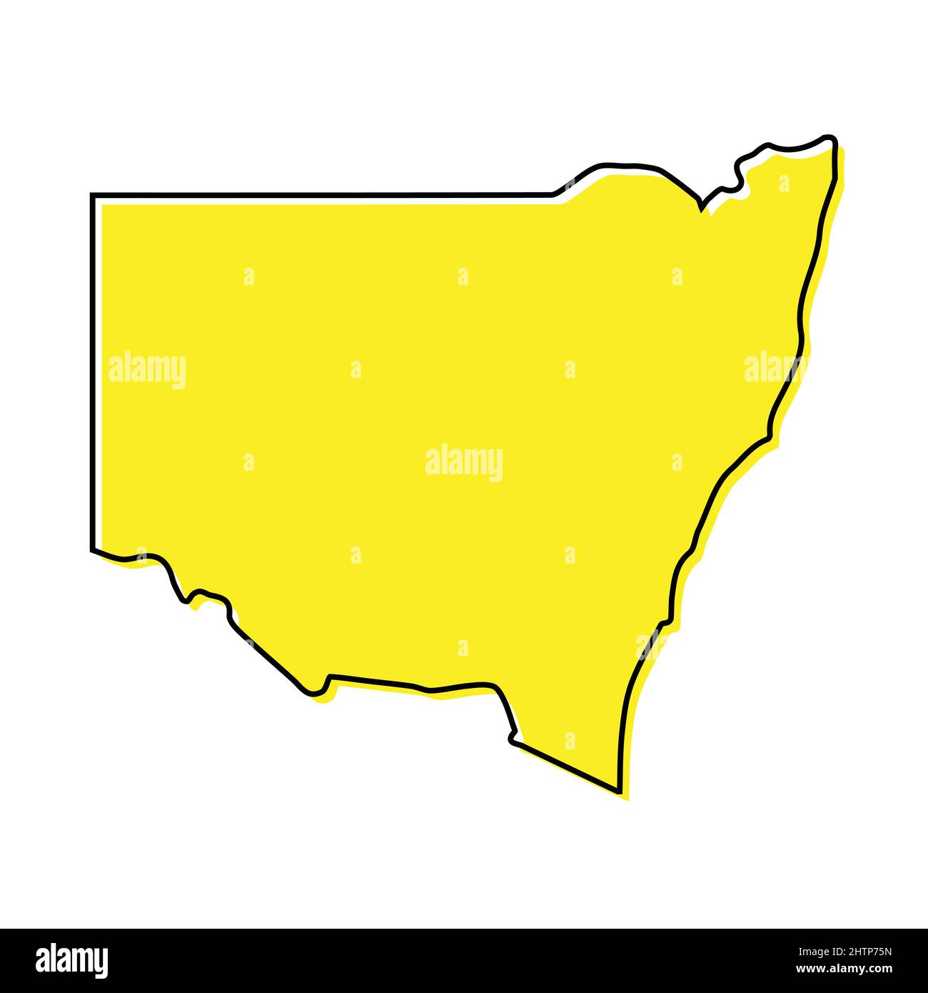 Simple outline map of New South Wales is a state of Australia. Stylized ...
