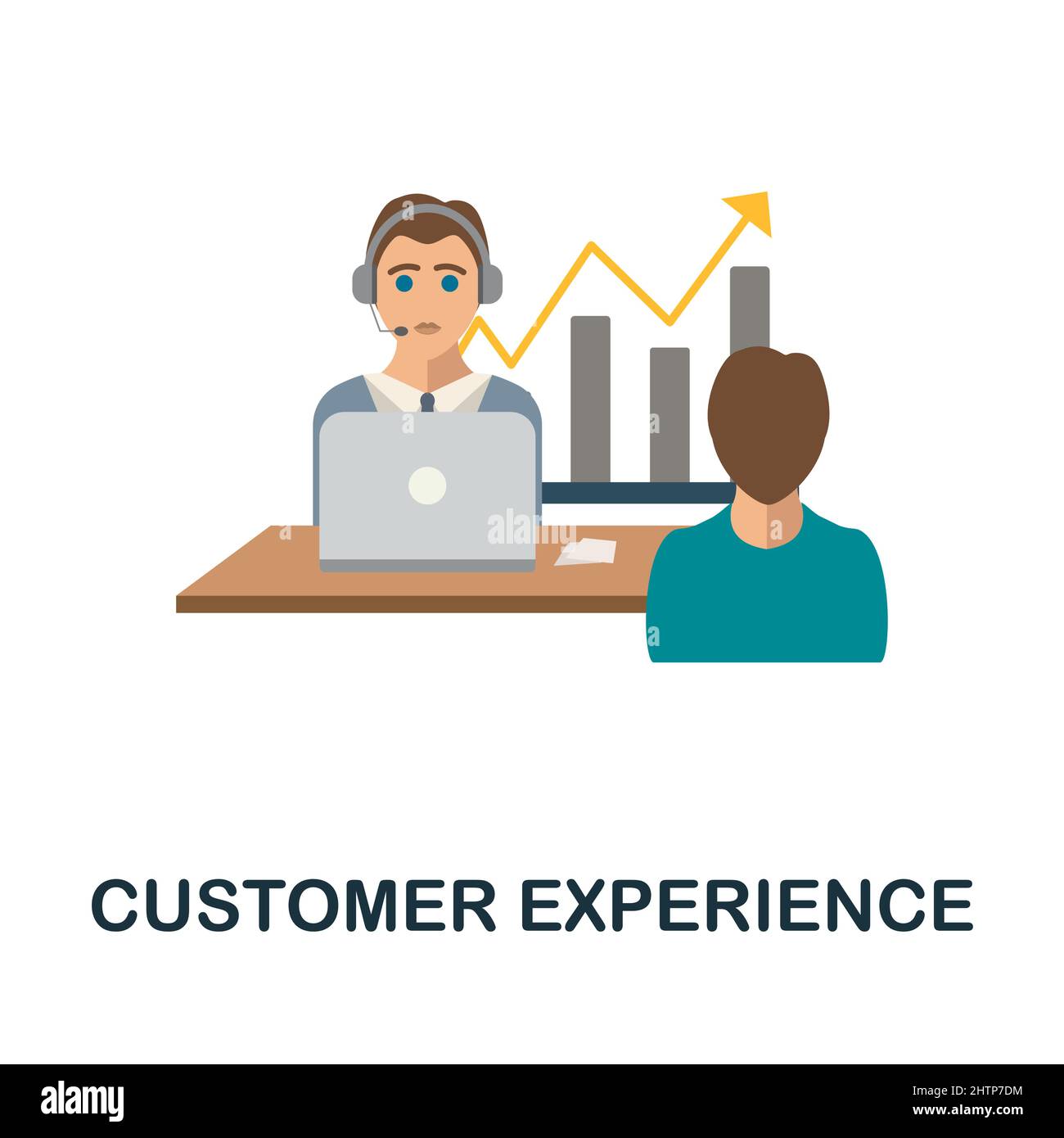 Customer Experience flat icon. Colored element sign from market ...