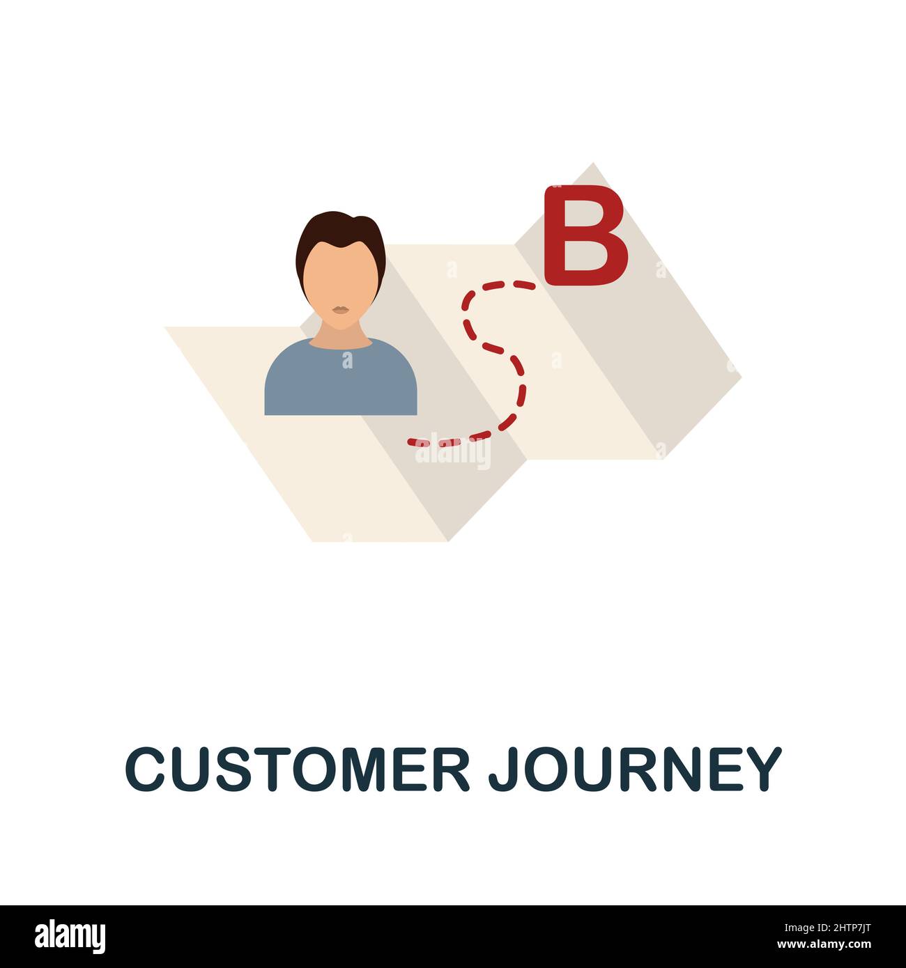 Customer Journey flat icon. Colored element sign from market ... Customer Journey flat icon. Colored element sign from market ...