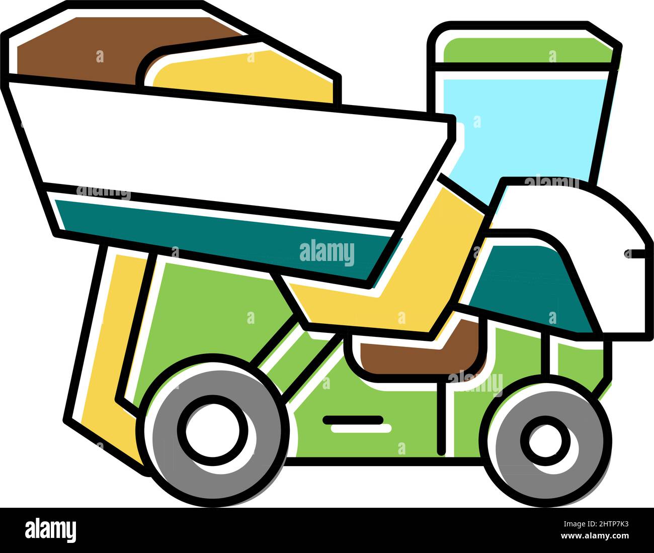 harvester tractor for olives color icon vector illustration Stock ...