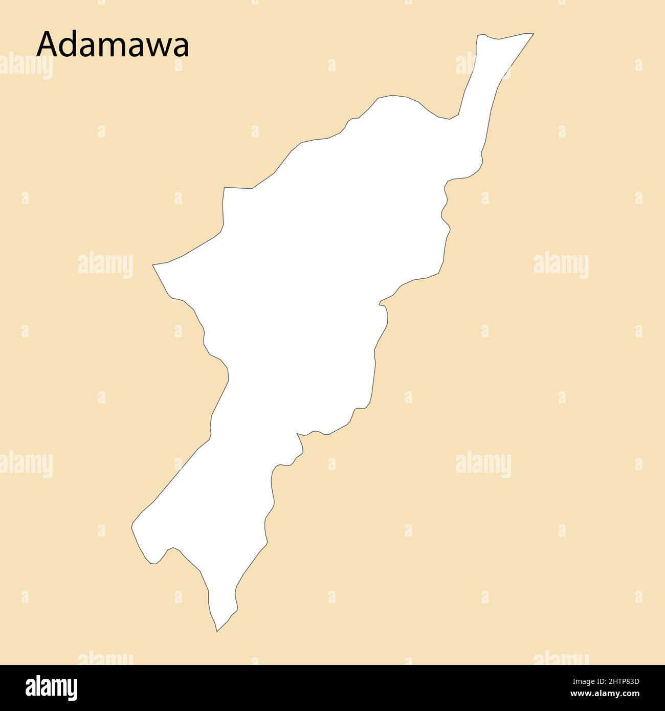 High Quality map of Adamawa is a region of Nigeria, with borders of the ...