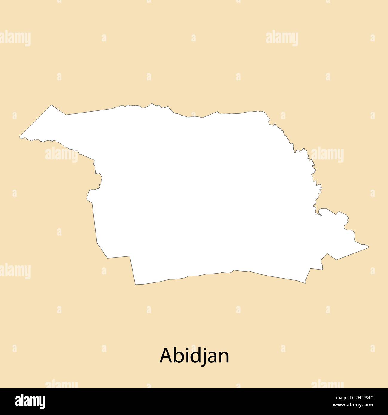 High Quality map of Abidjan is a region of Ivory Coast, with borders of ...
