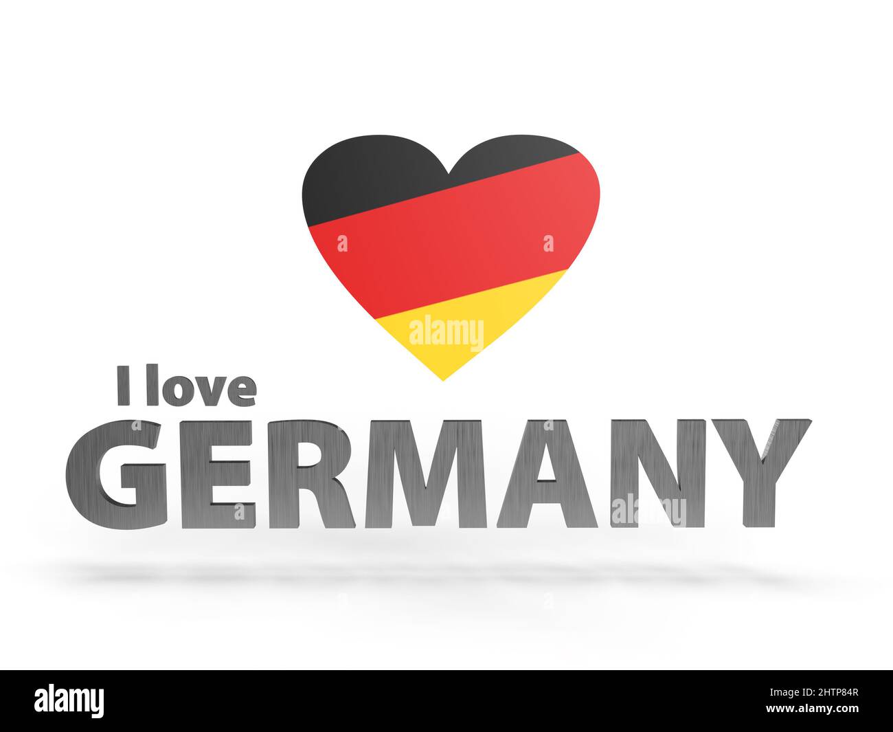 The slogan I love Germany as a 3D rendering with heart in the colors of ...