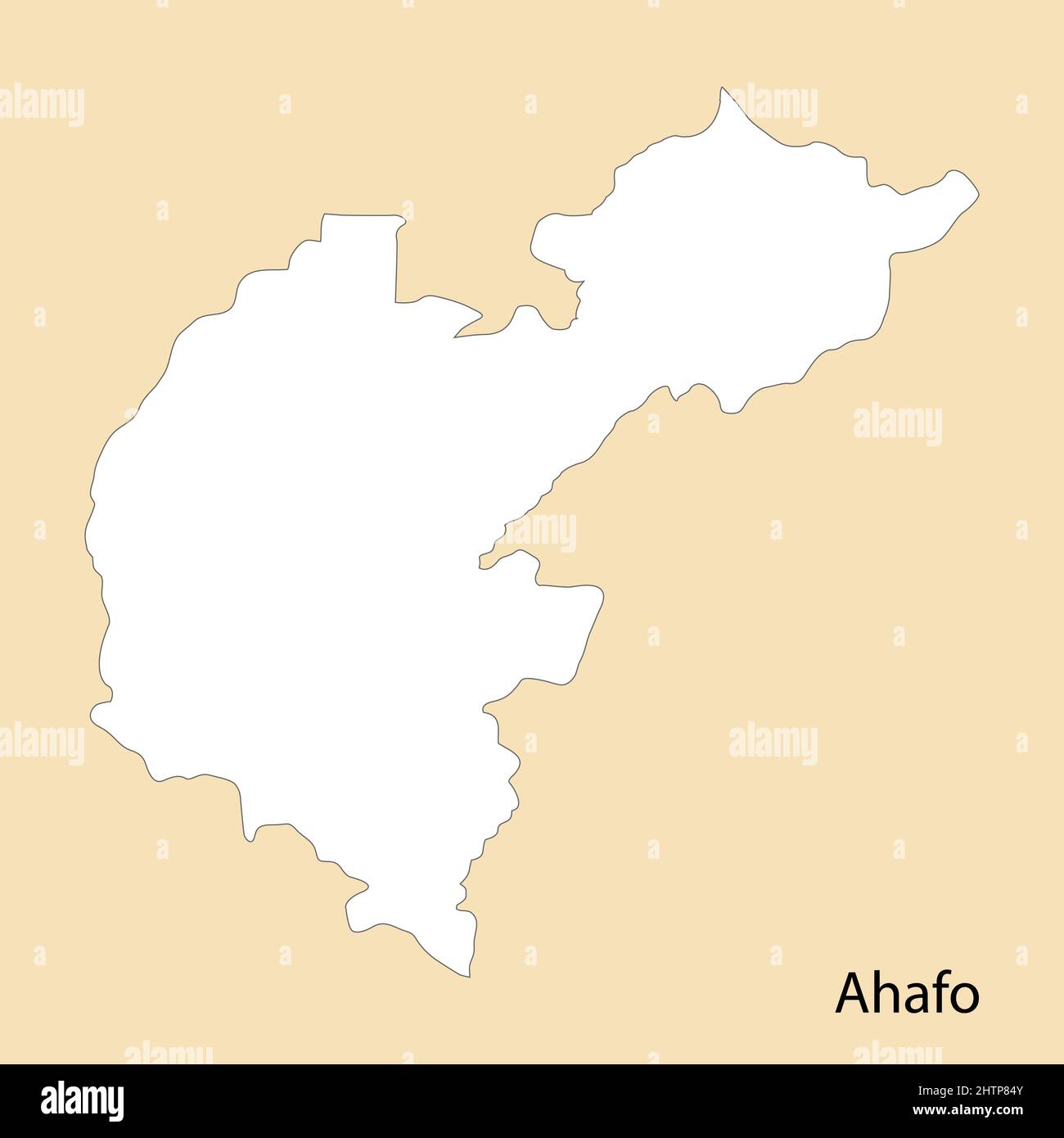 High Quality map of Ahafo is a region of Ghana, with borders of the ...
