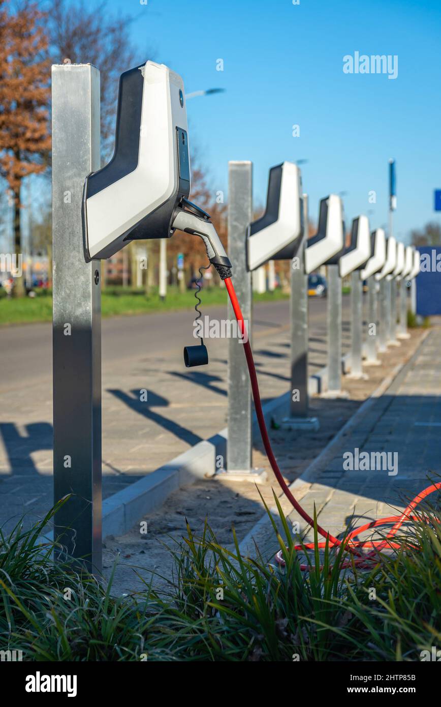 Outdoor electric car charging station in dutch street Stock Photo - Alamy