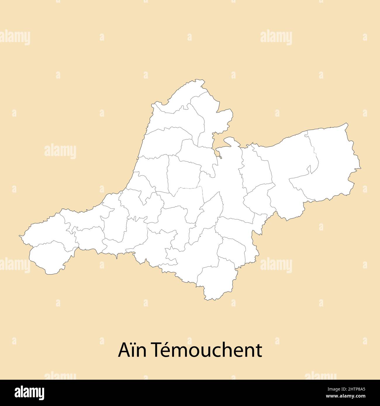 High Quality map of Ain Temouchent is a province of Algeria, with ...