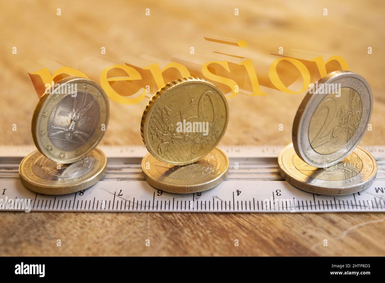retirement measure with money and the pension word Stock Photo - Alamy