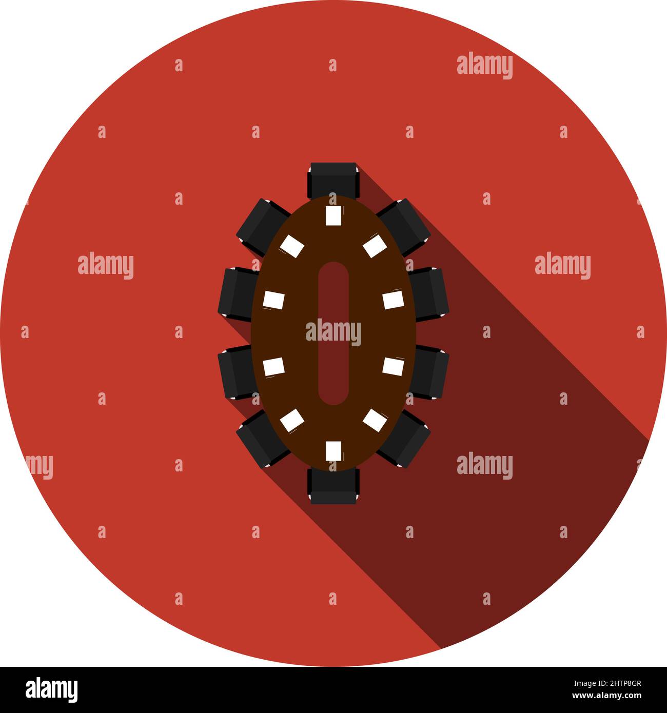 Negotiating Table Icon. Flat Circle Stencil Design With Long Shadow ...