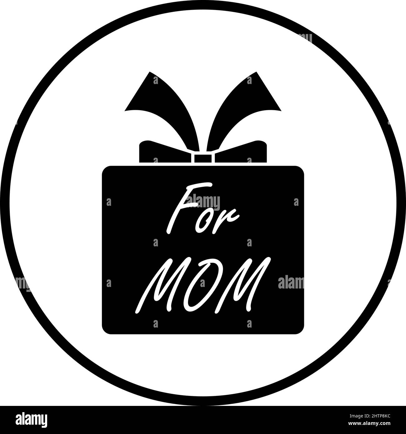 Mothers Day Icon Thin Circle Stencil Design Vector Illustration