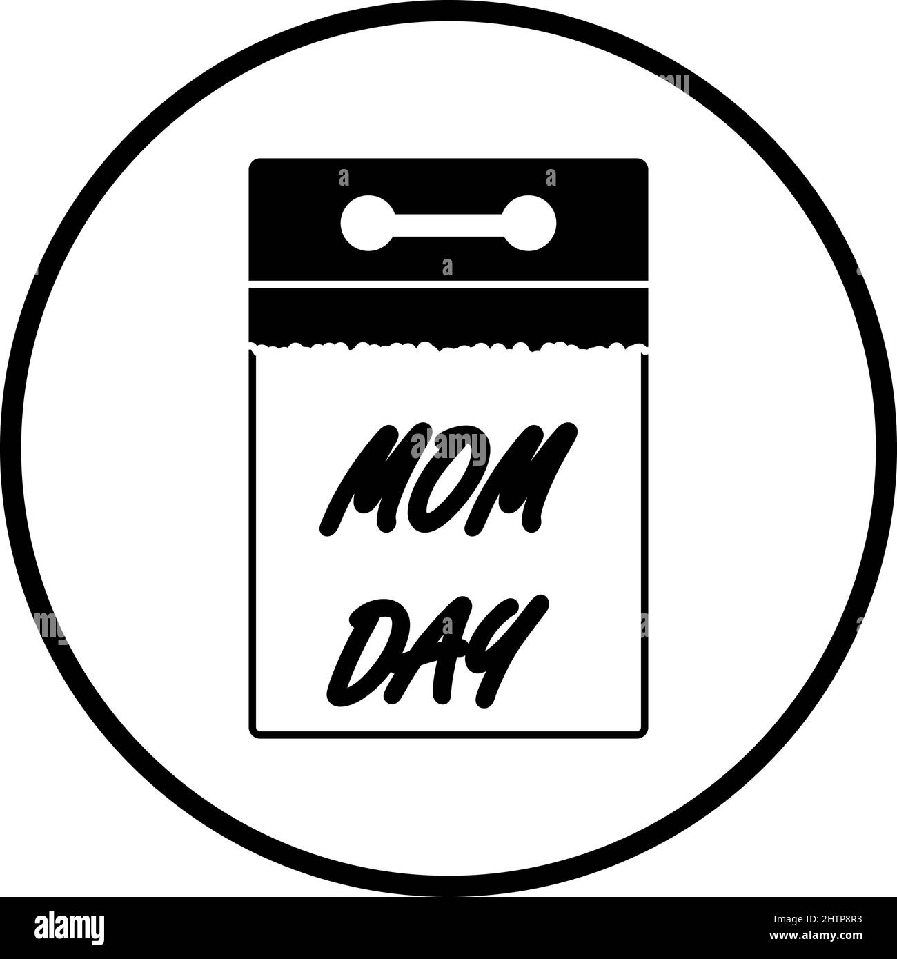 Mothers Day Icon Thin Circle Stencil Design Vector Illustration