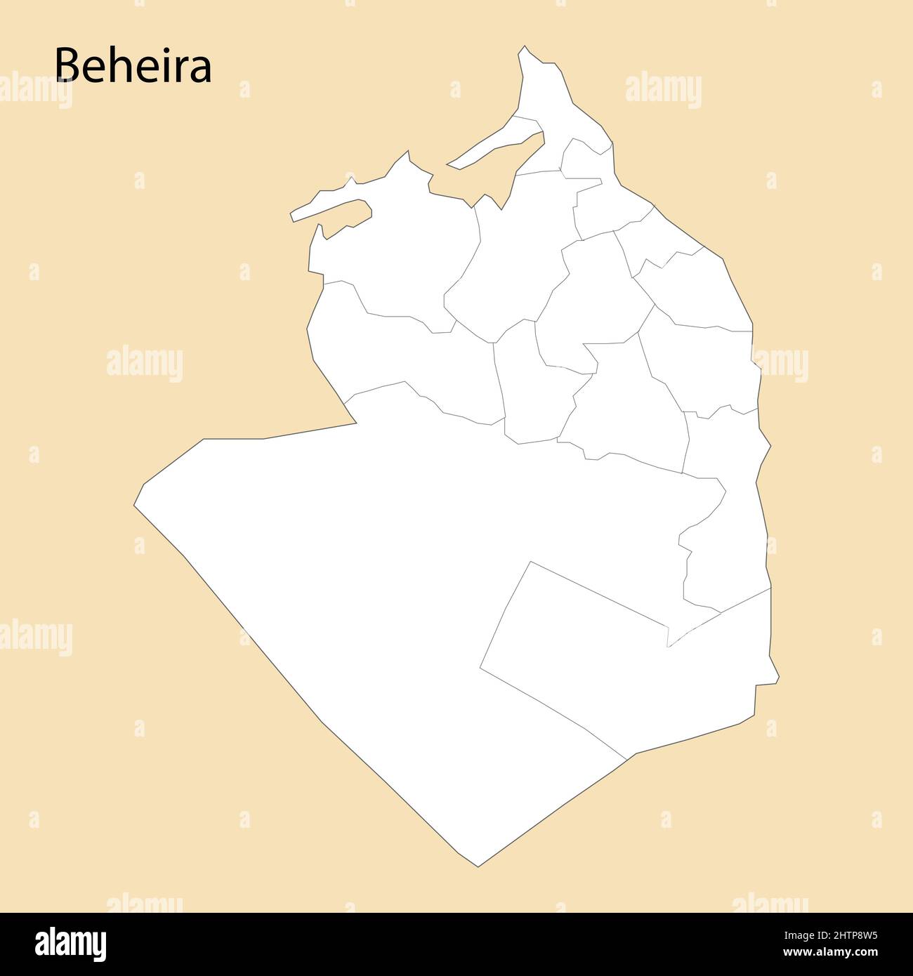 High Quality map of Beheira is a region of Egypt, with borders of the ...