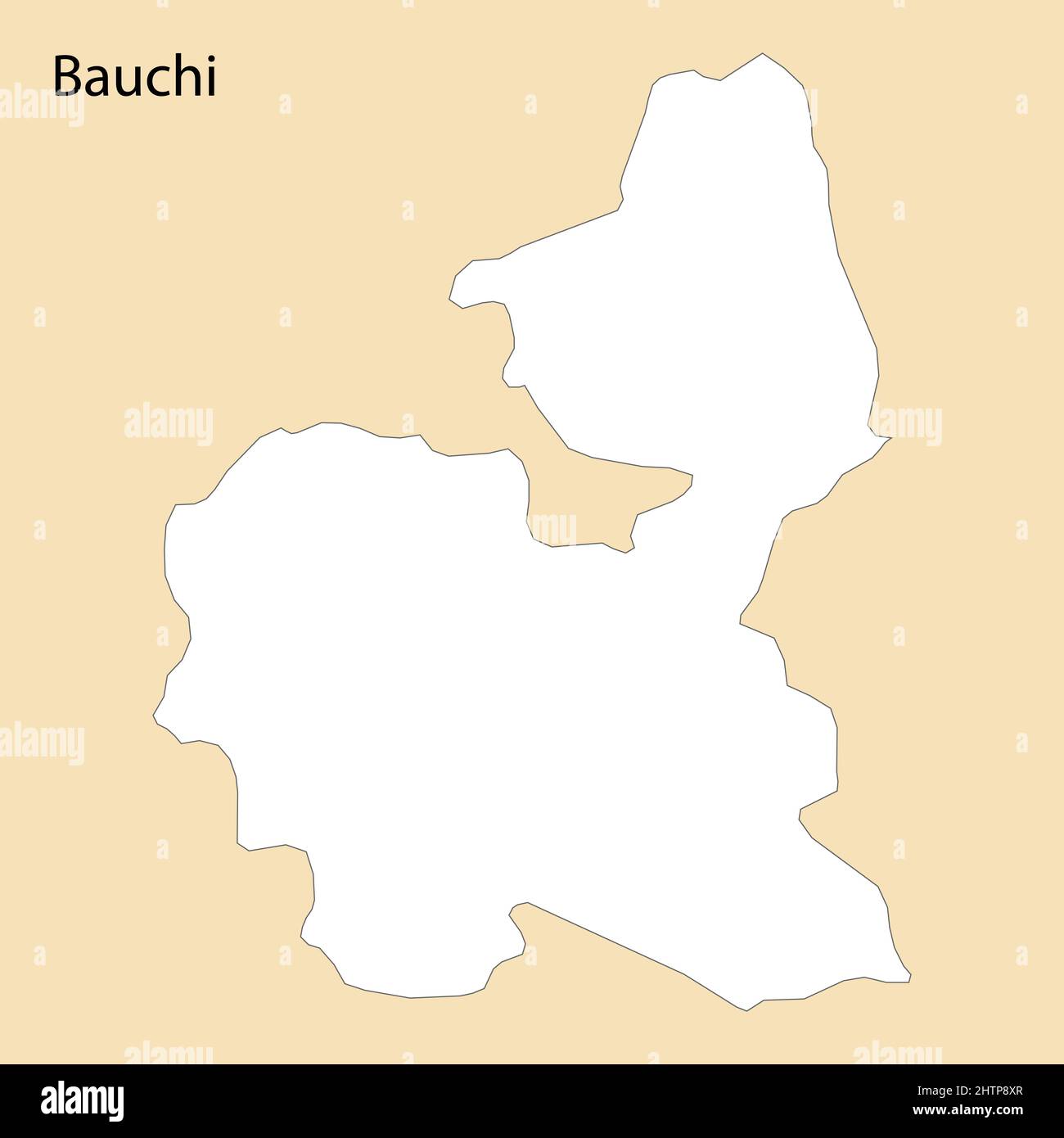 High Quality map of Bauchi is a region of Nigeria, with borders of the ...