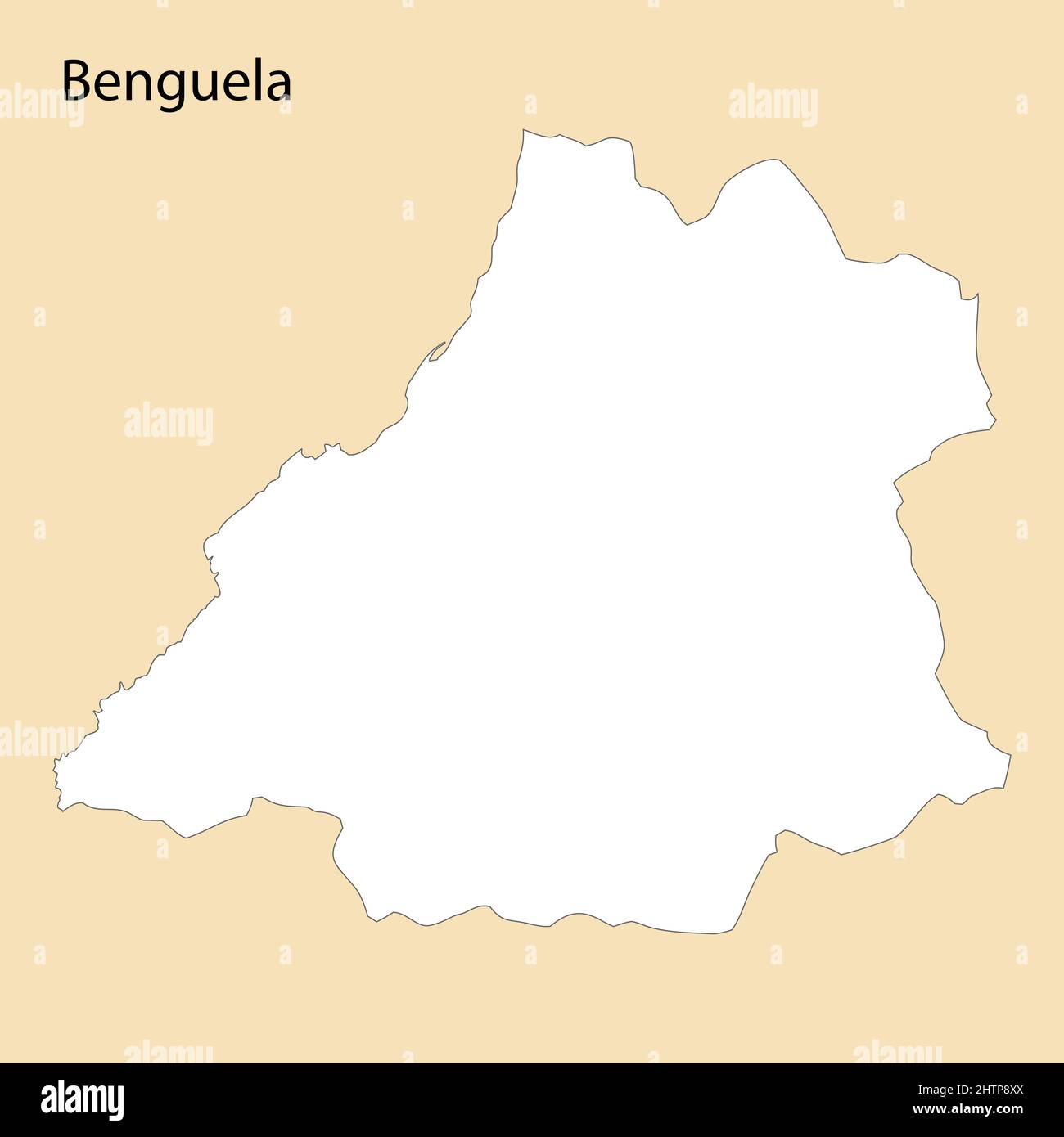 High Quality map of Benguela is a region of Angola, with borders of the ...