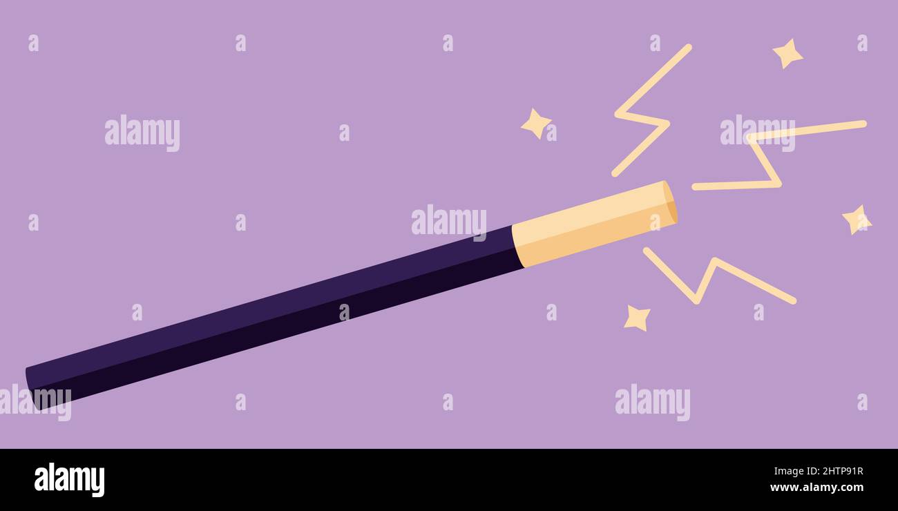 A magic wand with sparks, a wizards wand for magic tricks, spells and ...