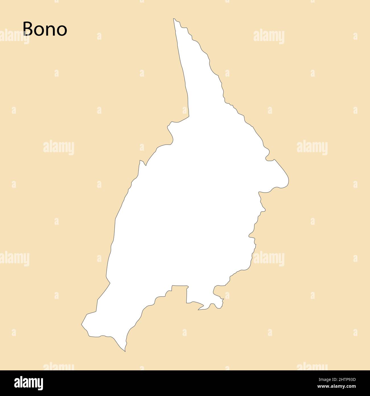 High Quality map of Bono is a region of Ghana, with borders of the ...