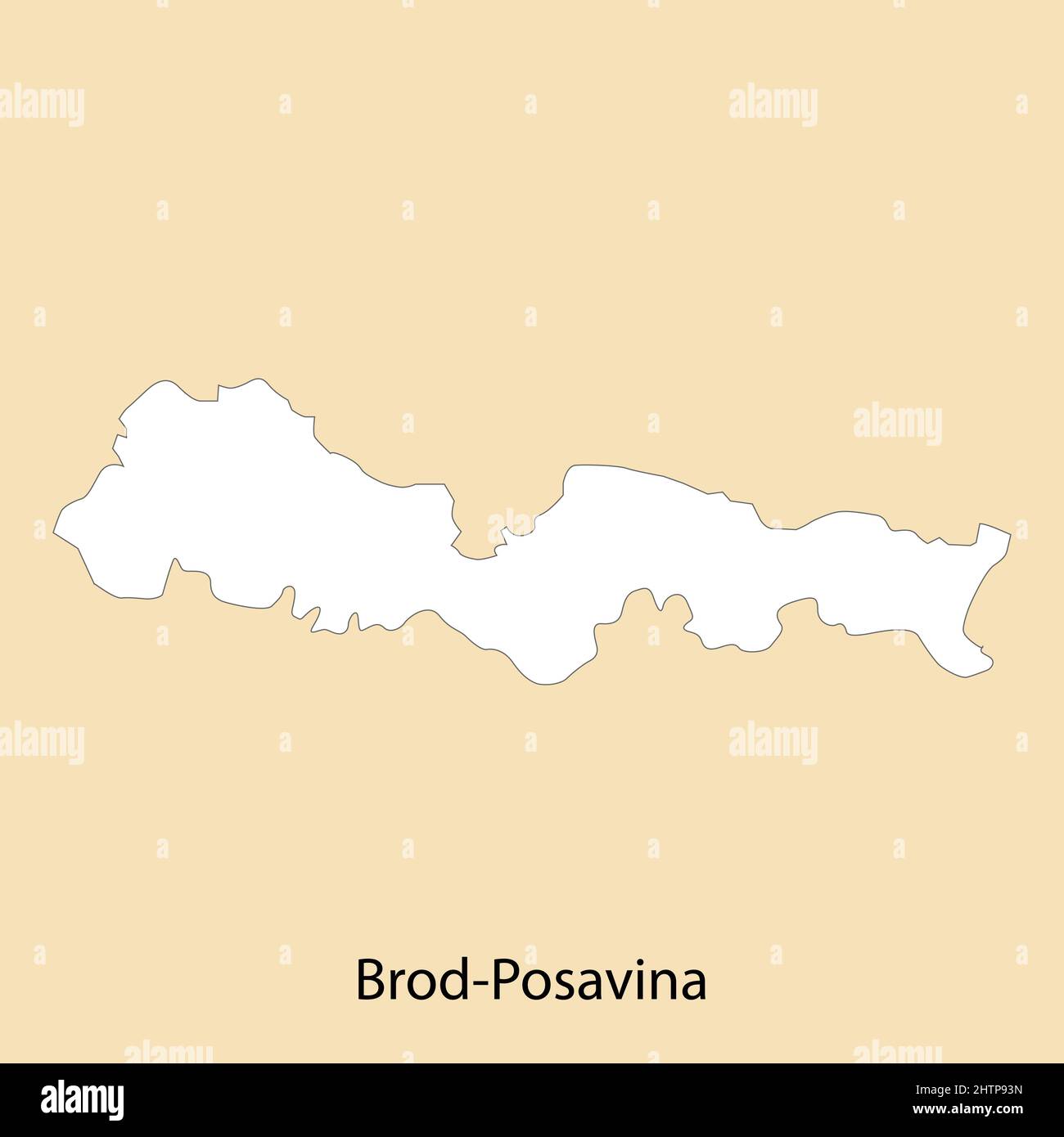 High Quality map of Brod-Posavina is a region of Croatia, with borders ...