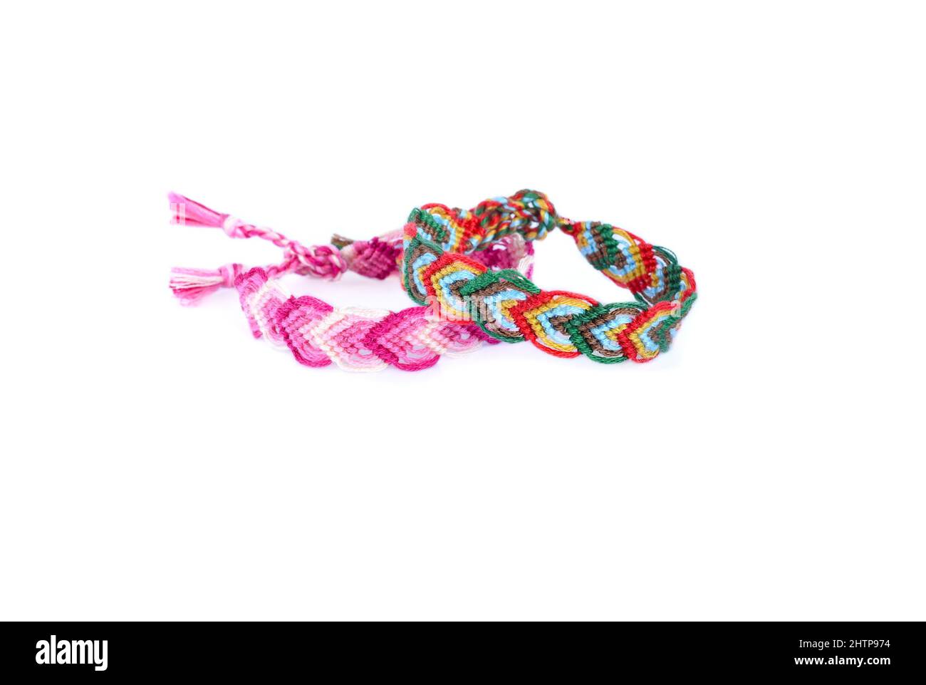 Woven DIY friendship bracelets handmade of embroidery bright thread ...