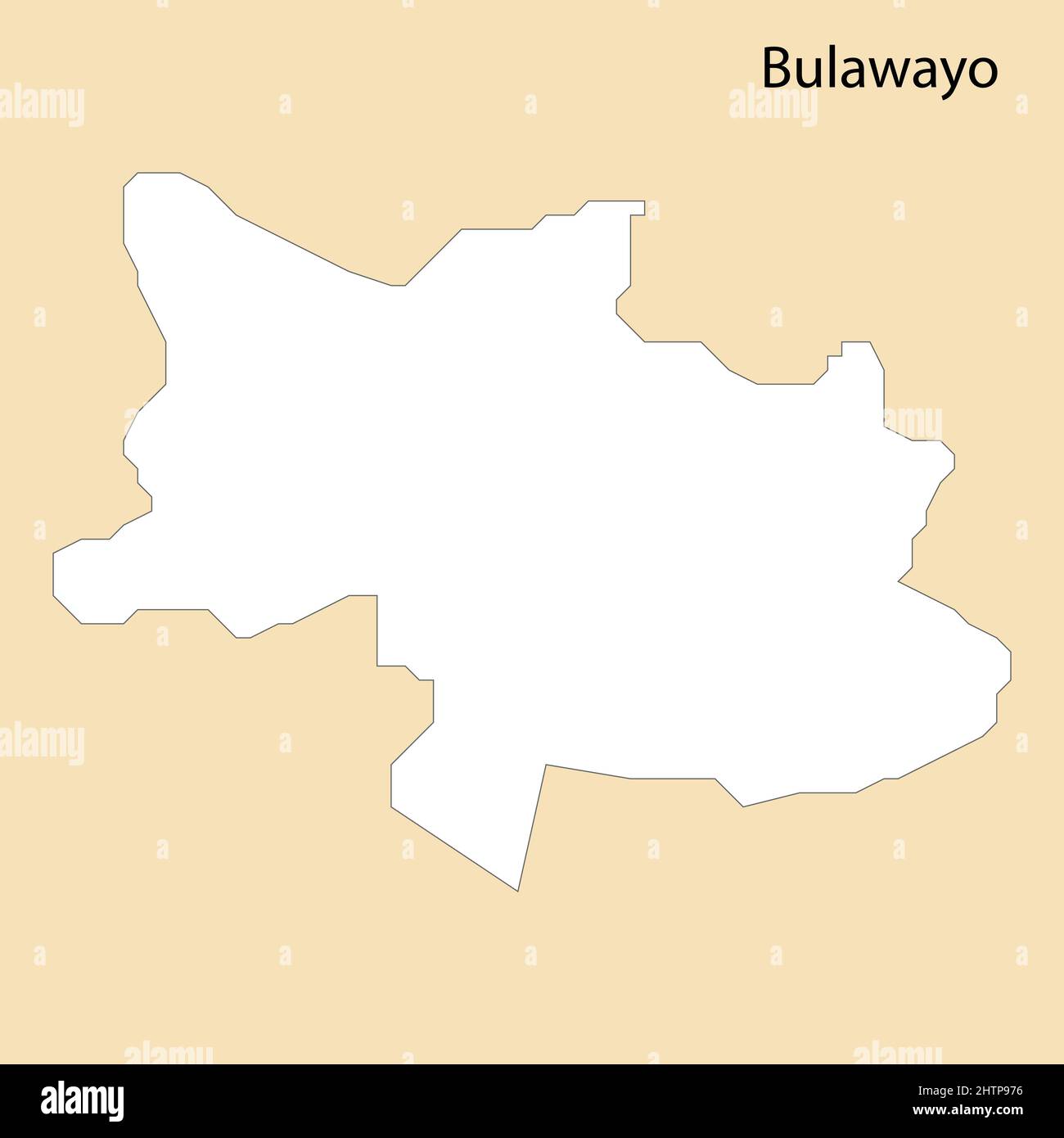 High Quality map of Bulawayo is a region of Zimbabwe, with borders of ...
