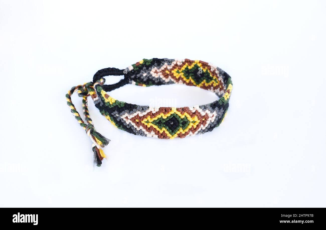 Woven DIY friendship bracelets handmade of embroidery bright thread ...
