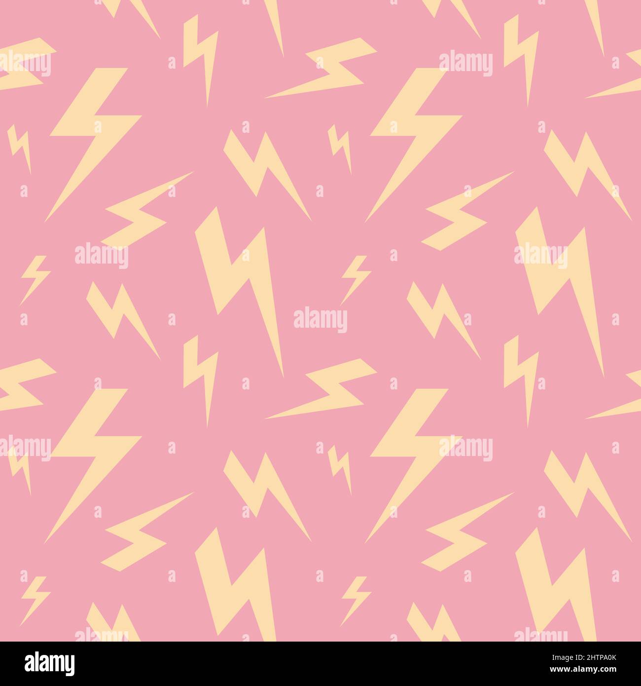 Seamless pattern with lightning on a pink background in a flat style ...