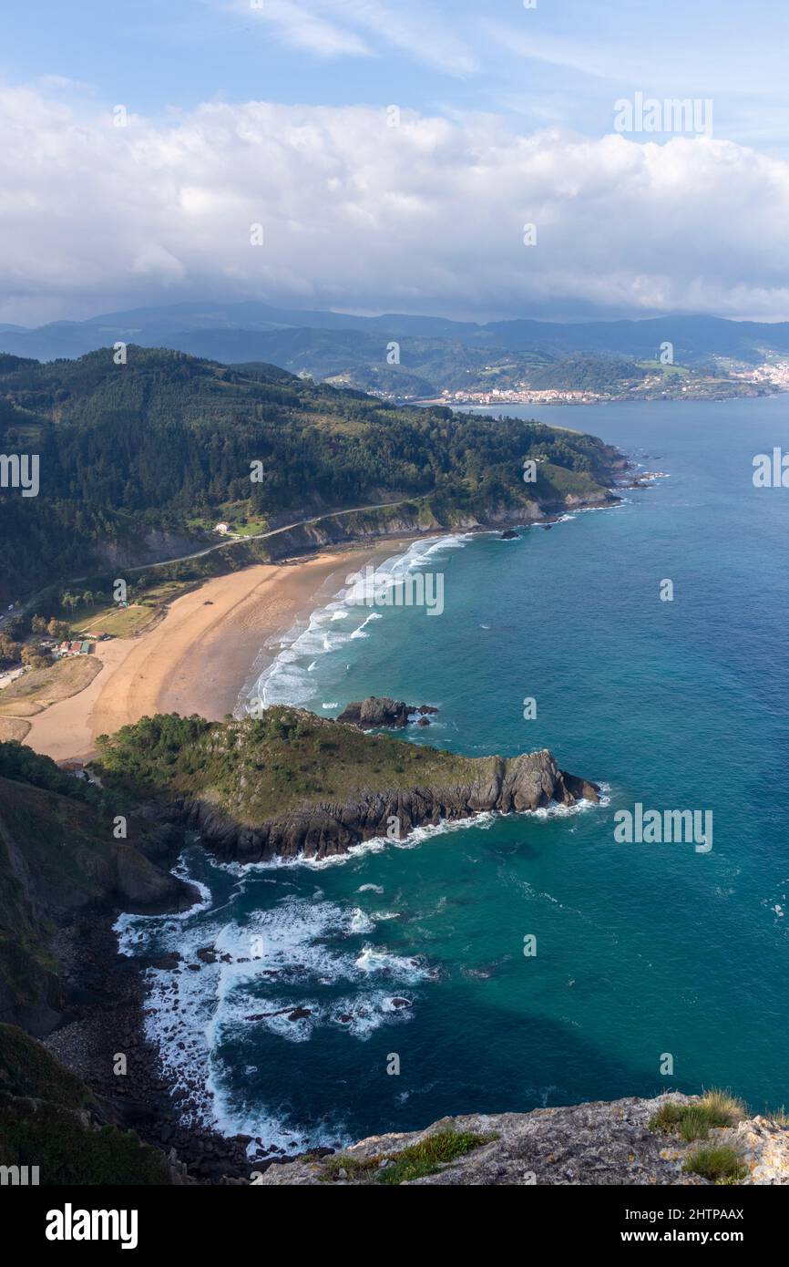 laga beach in the cantabrian sea from the height Stock Photo - Alamy