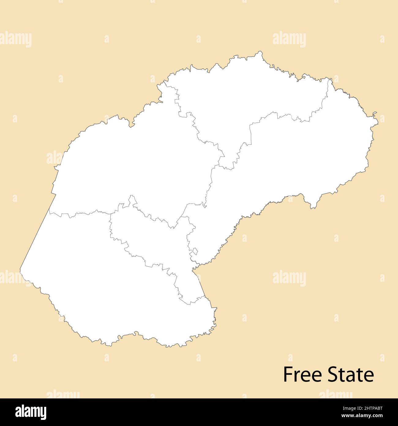 High Quality map of Free State is a region of South Africa, with ...
