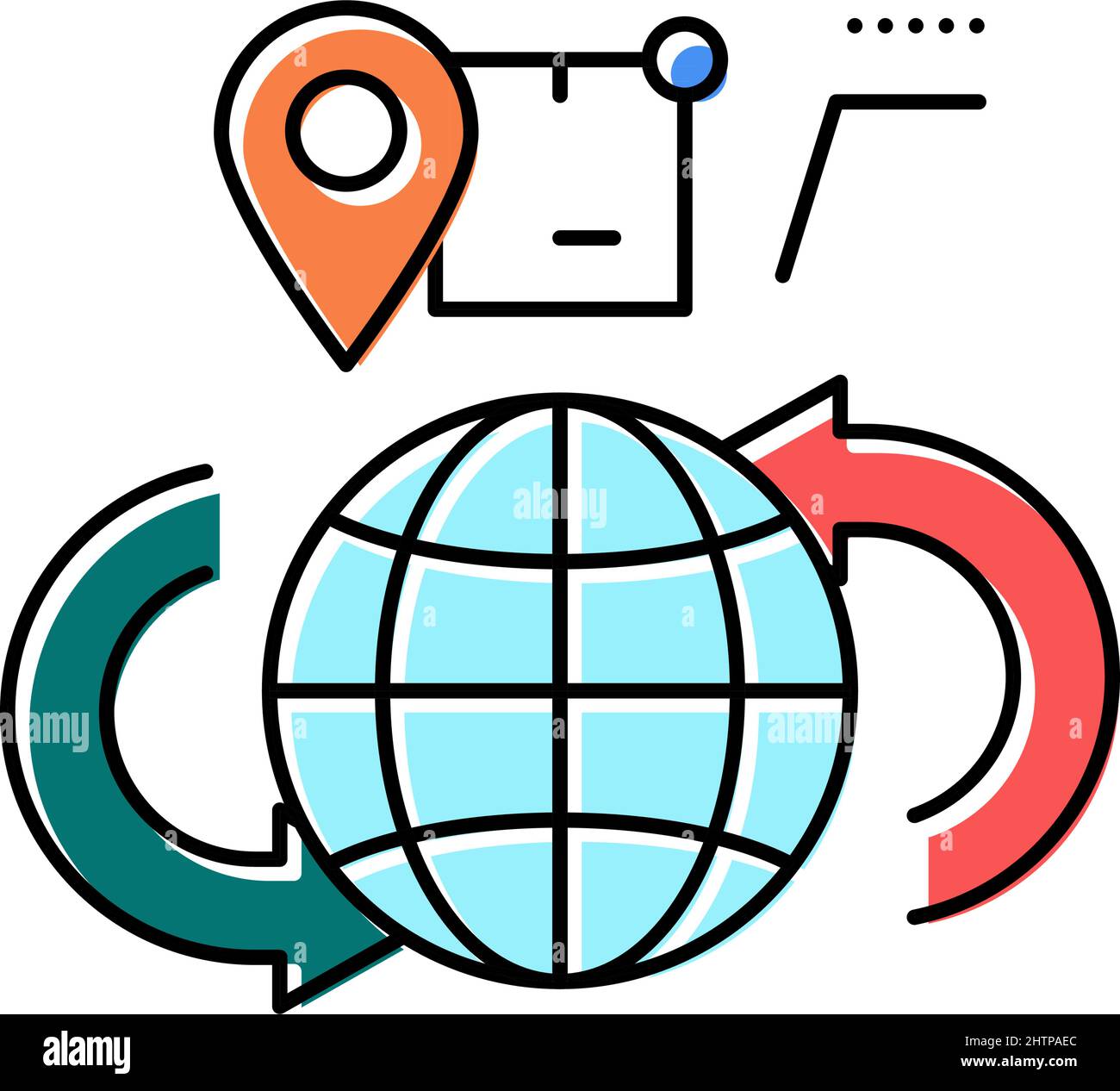 global shipment tracking color icon vector illustration Stock Vector ...