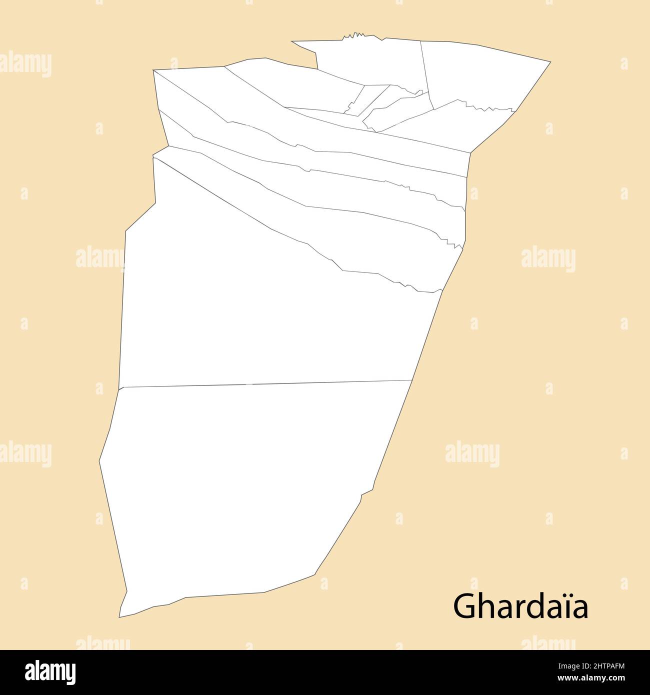 High Quality map of Ghardaia is a province of Algeria, with borders of ...