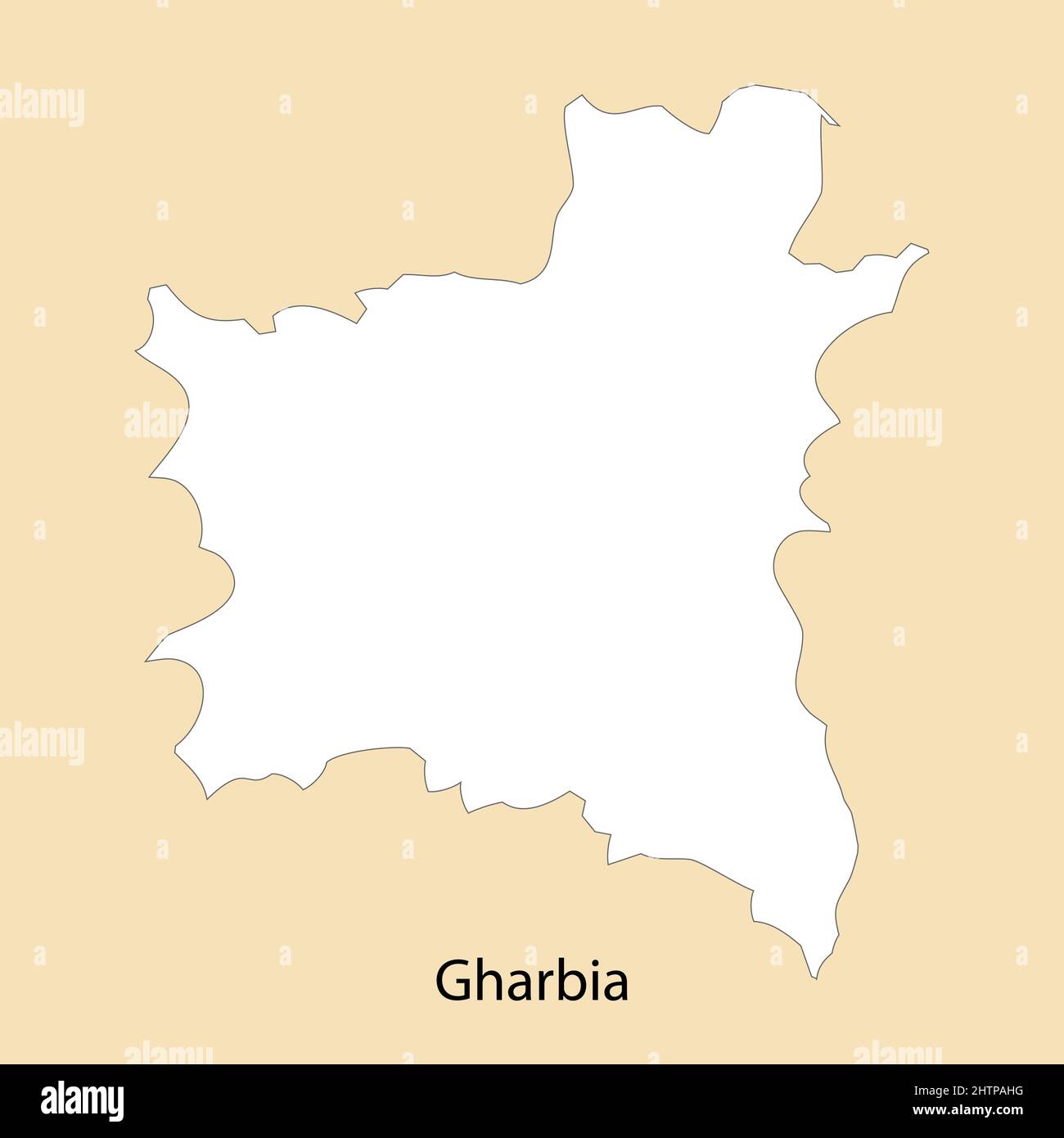High Quality map of Gharbia is a region of Egypt, with borders of the ...