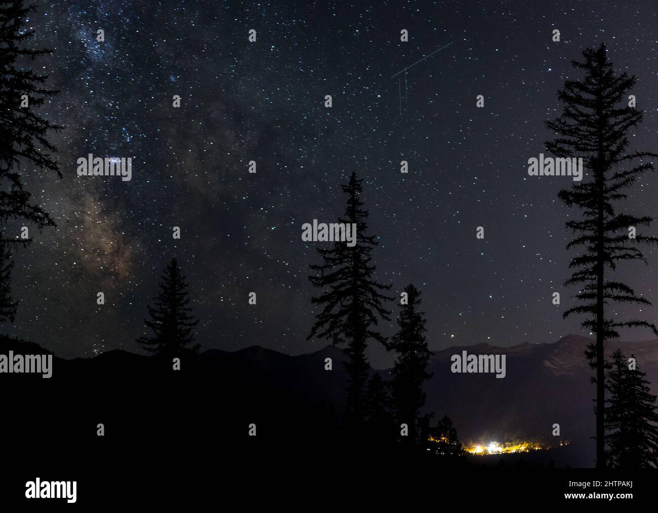 Beautiful view of stars in the sky at night Stock Photo - Alamy