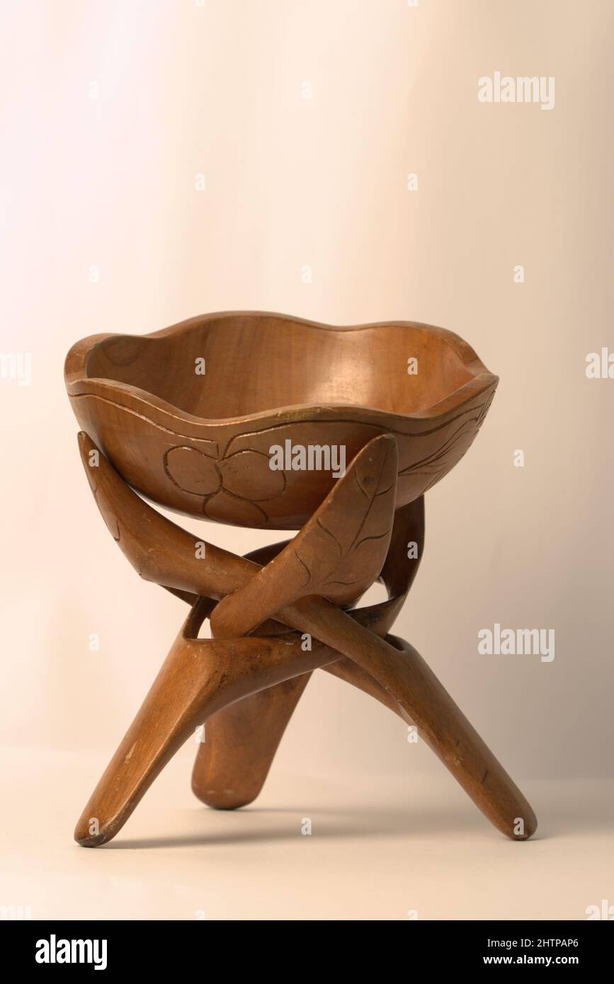 Wooden object on a white background Stock Photo - Alamy