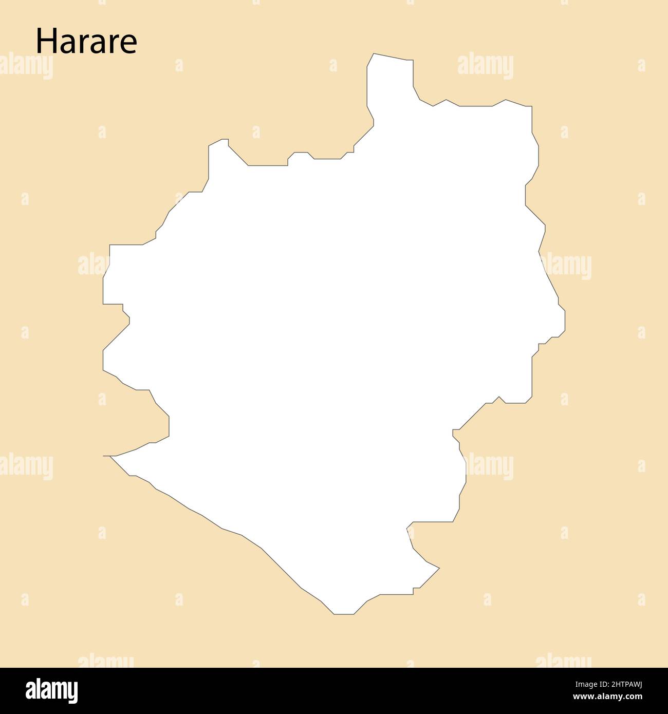 High Quality map of Harare is a region of Zimbabwe, with borders of the ...